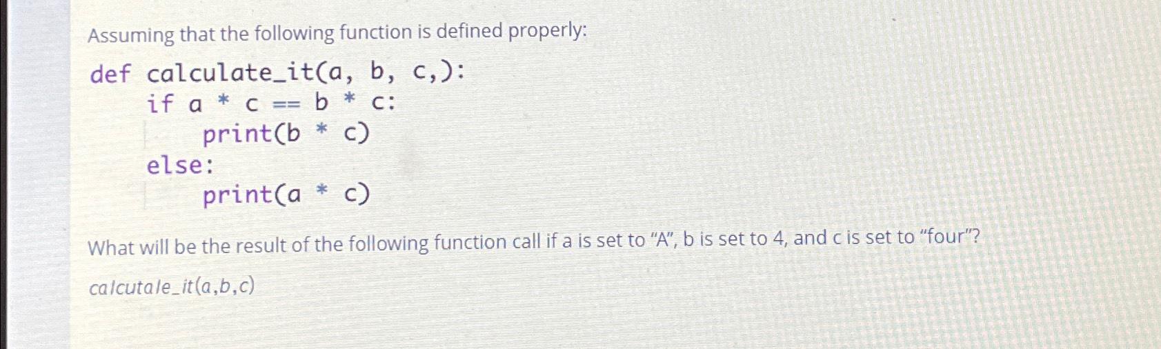 Solved Assuming that the following function is defined | Chegg.com