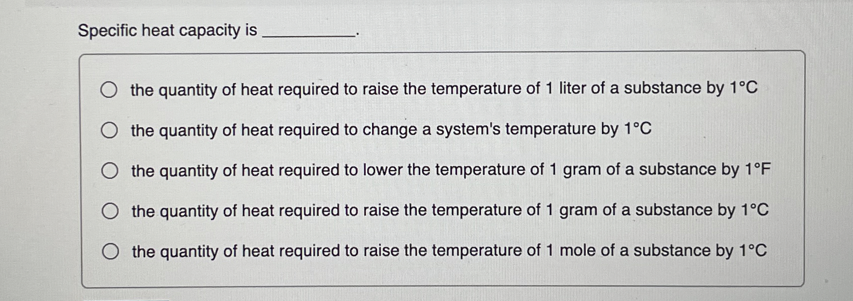 Solved Specific heat capacity is q,the quantity of heat | Chegg.com