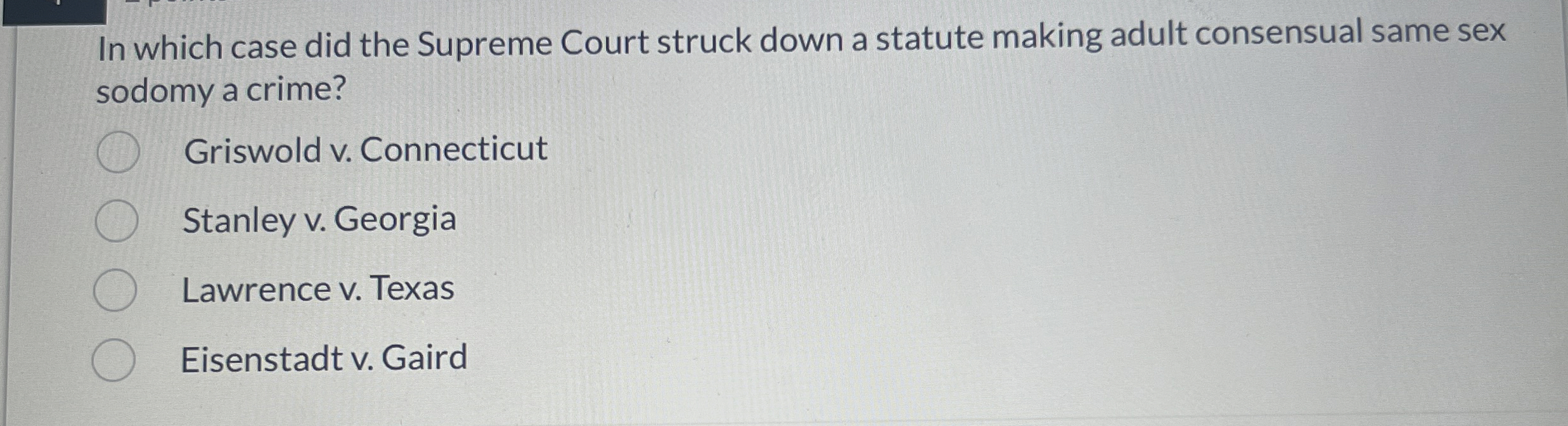 Solved In which case did the Supreme Court struck down a | Chegg.com