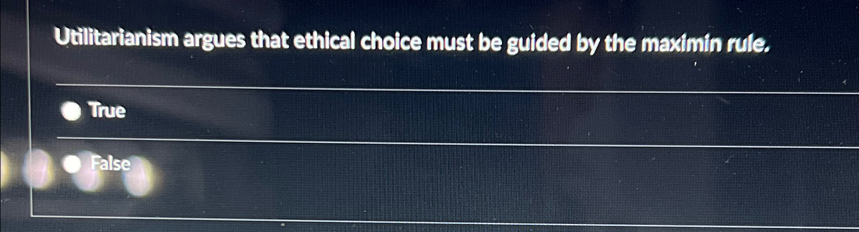 Solved Utilitarianism argues that ethical choice must be | Chegg.com