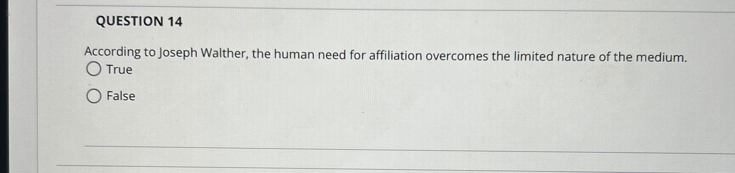 Solved QUESTION 14According to Joseph Walther, the human | Chegg.com