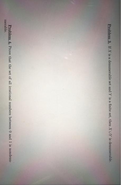 Solved Problem 3 If X Is A Denumerable Set And Y Is A