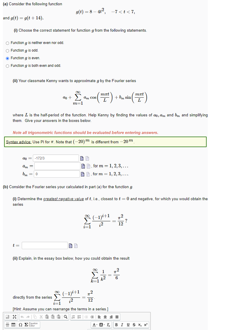 (a) ﻿Consider the following | Chegg.com