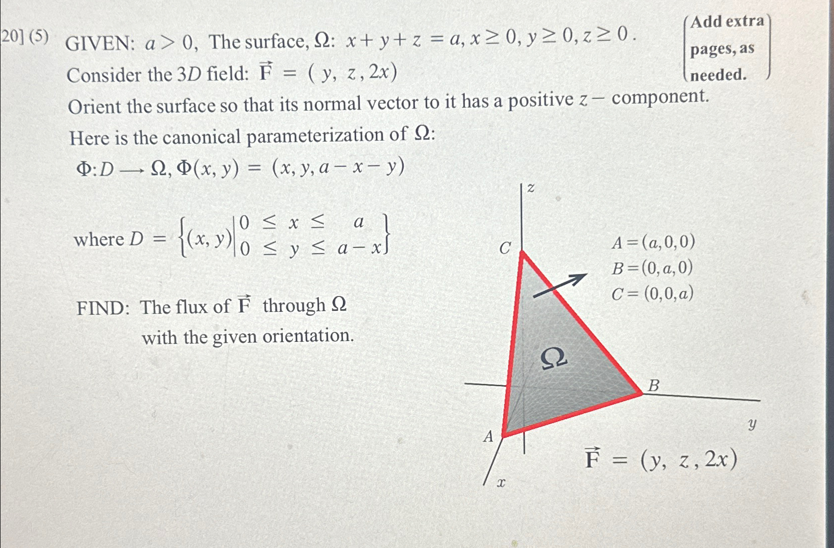 Solved 20] (5) ﻿GIVEN: a>0, ﻿The surface, | Chegg.com