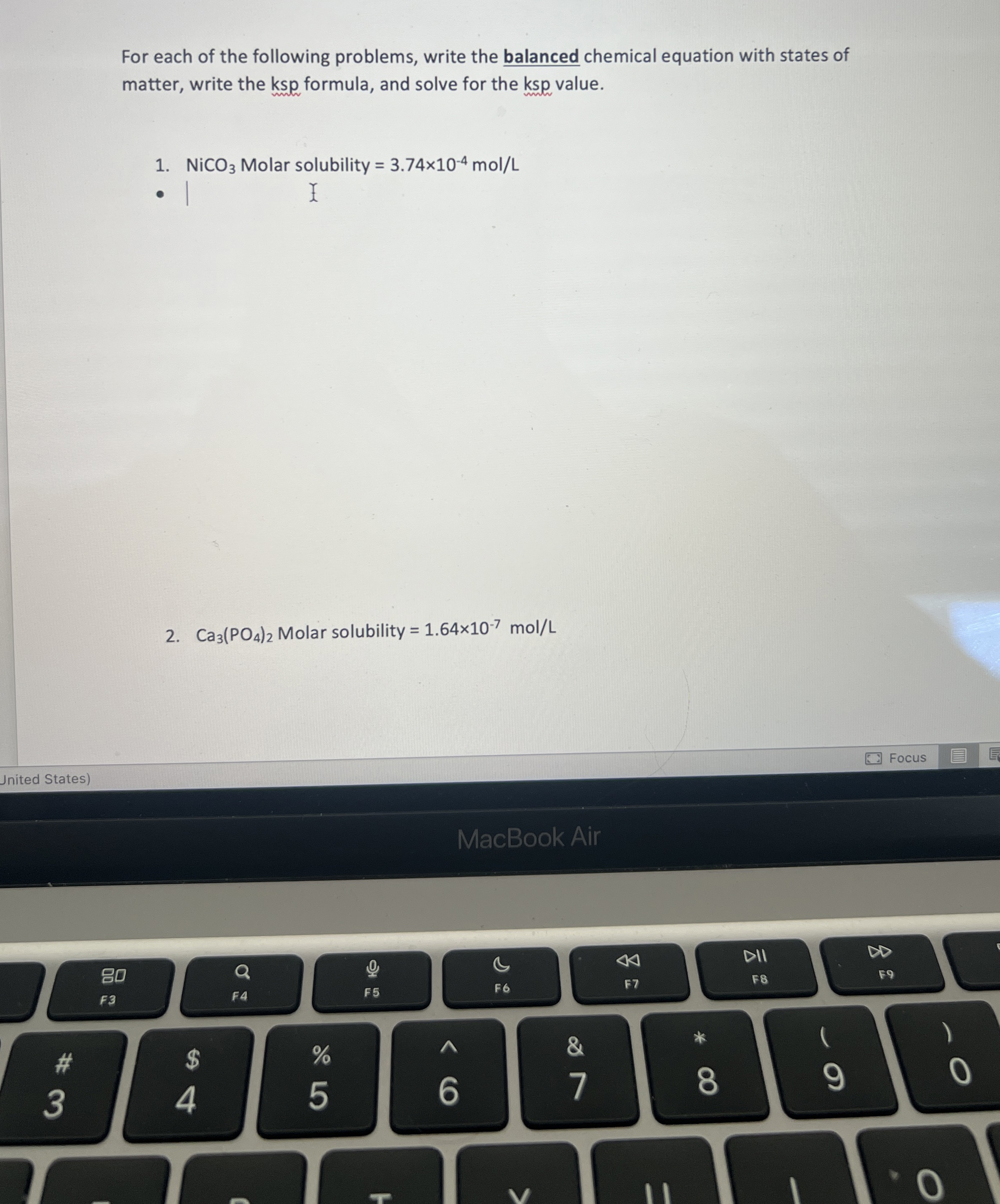 Solved For each of the following problems, write the | Chegg.com