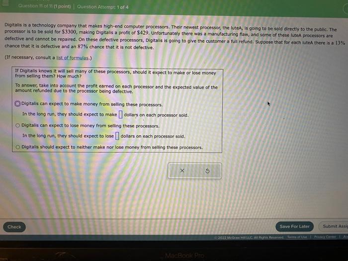 Solved Digitalis is a technology company that makes high-end | Chegg.com