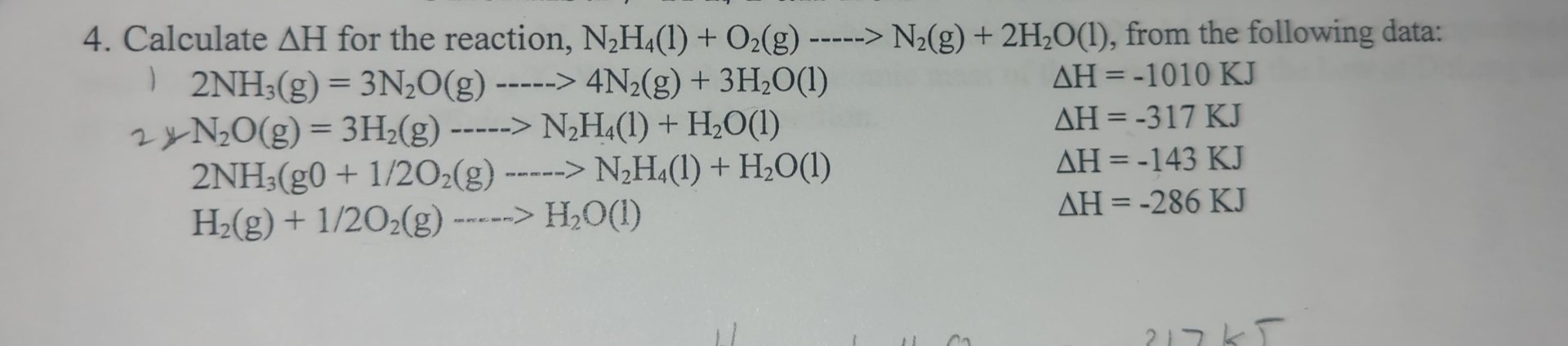 Solved Calculate ΔH ﻿for the reaction, | Chegg.com