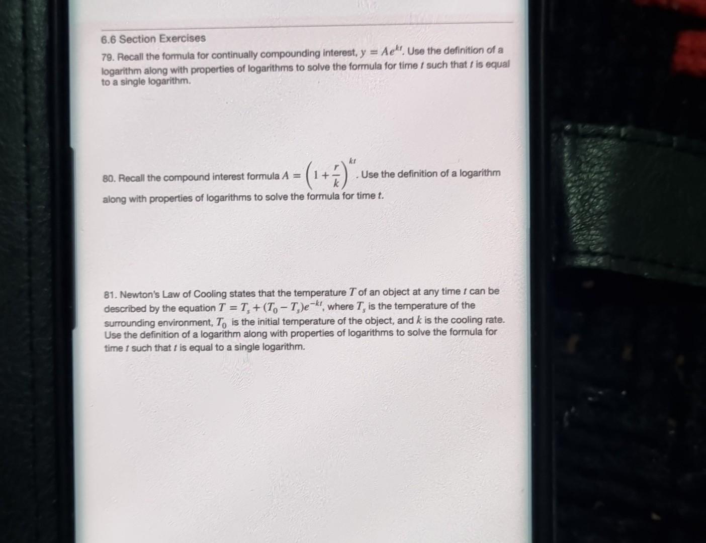 Solved (1 + 7) *. along with properties of logarithms to | Chegg.com