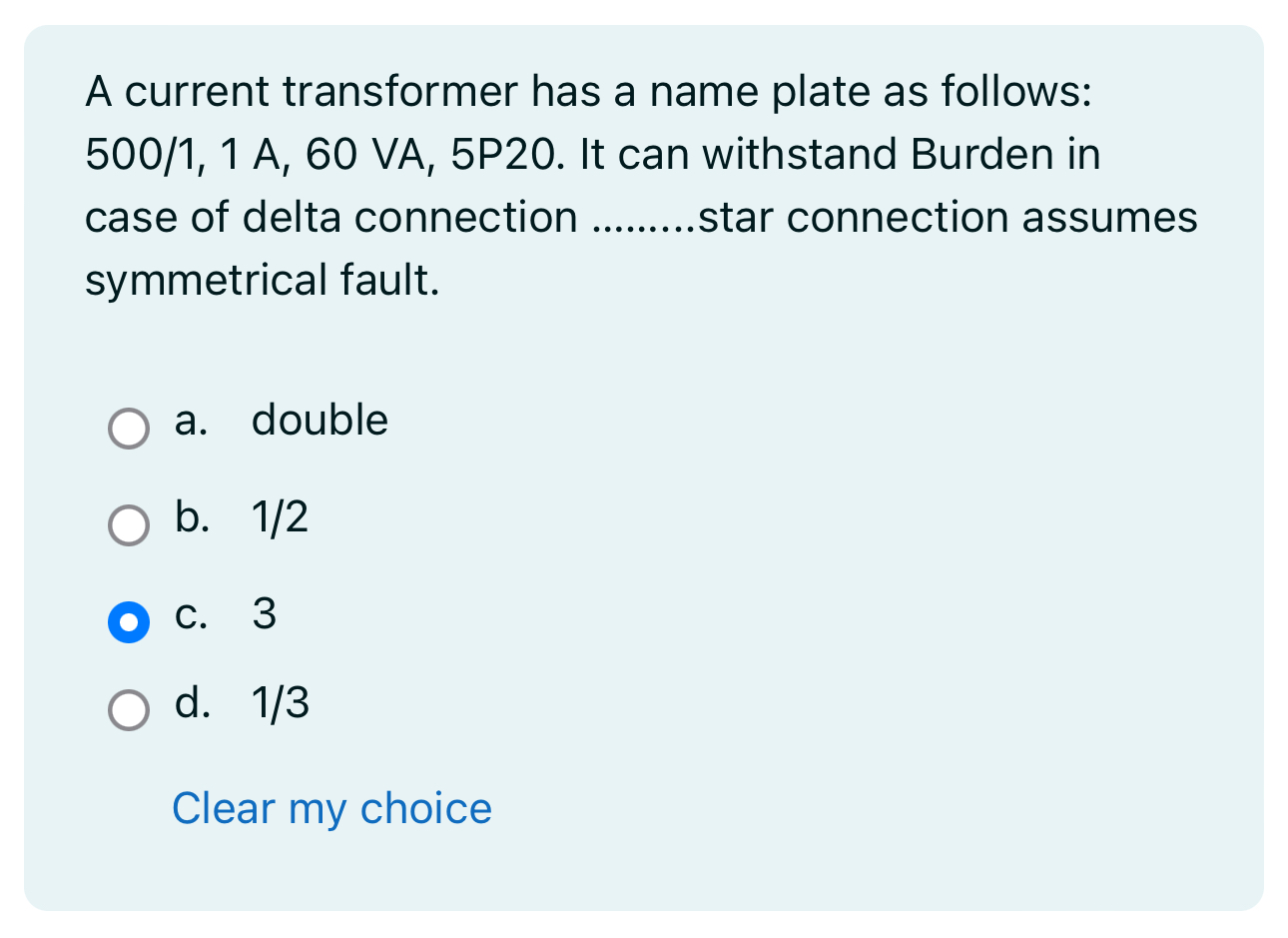 Solved A current transformer has a name plate as follows: | Chegg.com