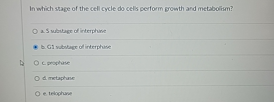 Solved In which stage of the cell cycle do cells perform | Chegg.com