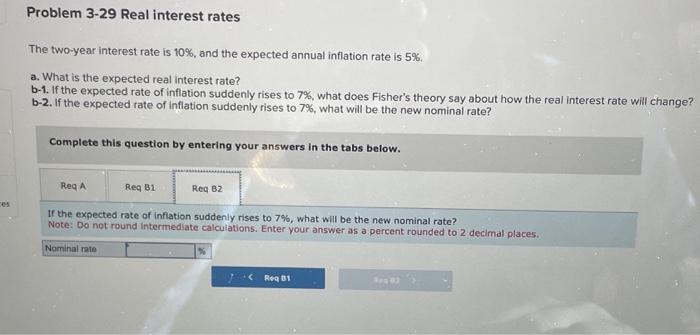 Solved Problem 3-29 Real interest rates The two-year | Chegg.com