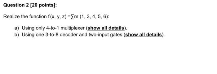 Solved Part Ii Combinational Circuits Question 1 20 2381