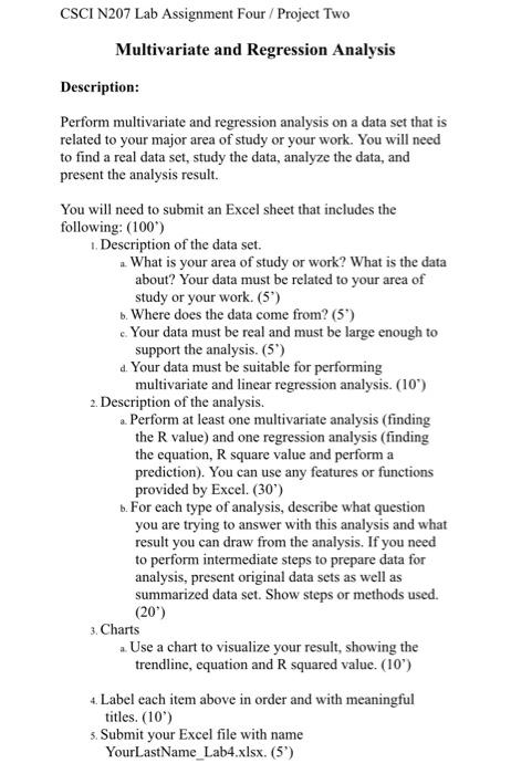 Solved CSCI N207 Lab Assignment Four / Project Two | Chegg.com