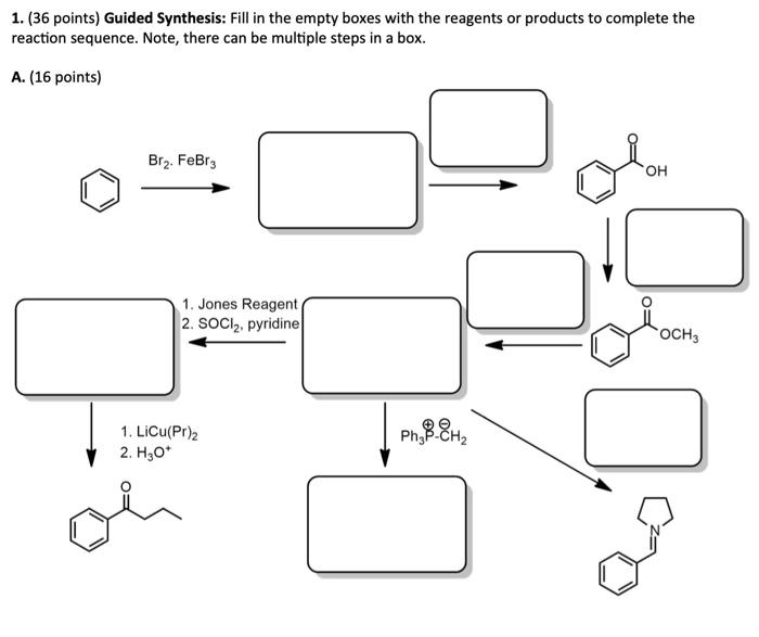 Solved 1. (36 points) Guided Synthesis: Fill in the empty | Chegg.com