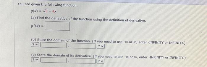 Solved You are given the following function. f(x)=41x−101 | Chegg.com