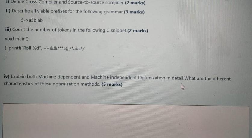 Solved 1) Detine Cross-Compiler and Source-to-source | Chegg.com