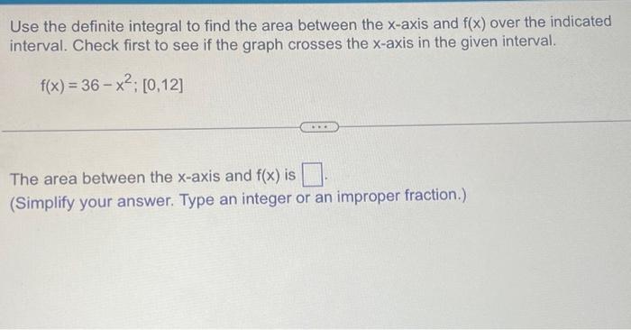 Solved Use the definite integral to find the area between | Chegg.com