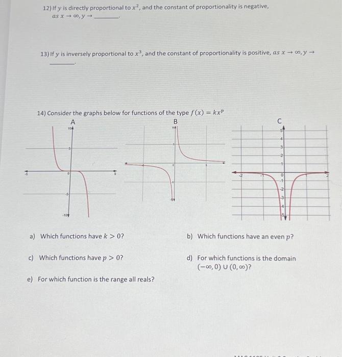 Solved 12) If y is directly proportional to x2, and the | Chegg.com