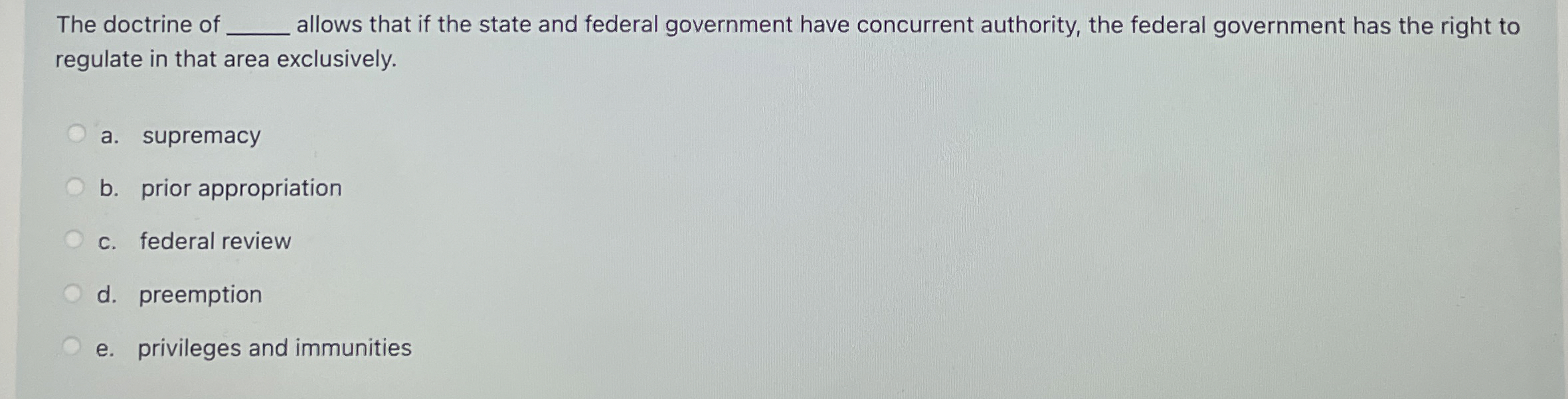 Solved The doctrine of q, ﻿allows that if the state and | Chegg.com