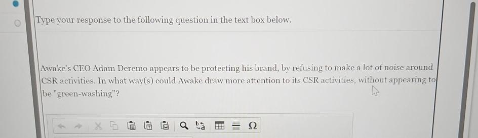 Solved Type your response to the following question in the | Chegg.com