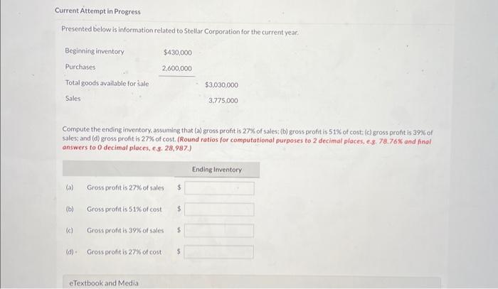 Solved Current Attempt in Progress Presented below is | Chegg.com