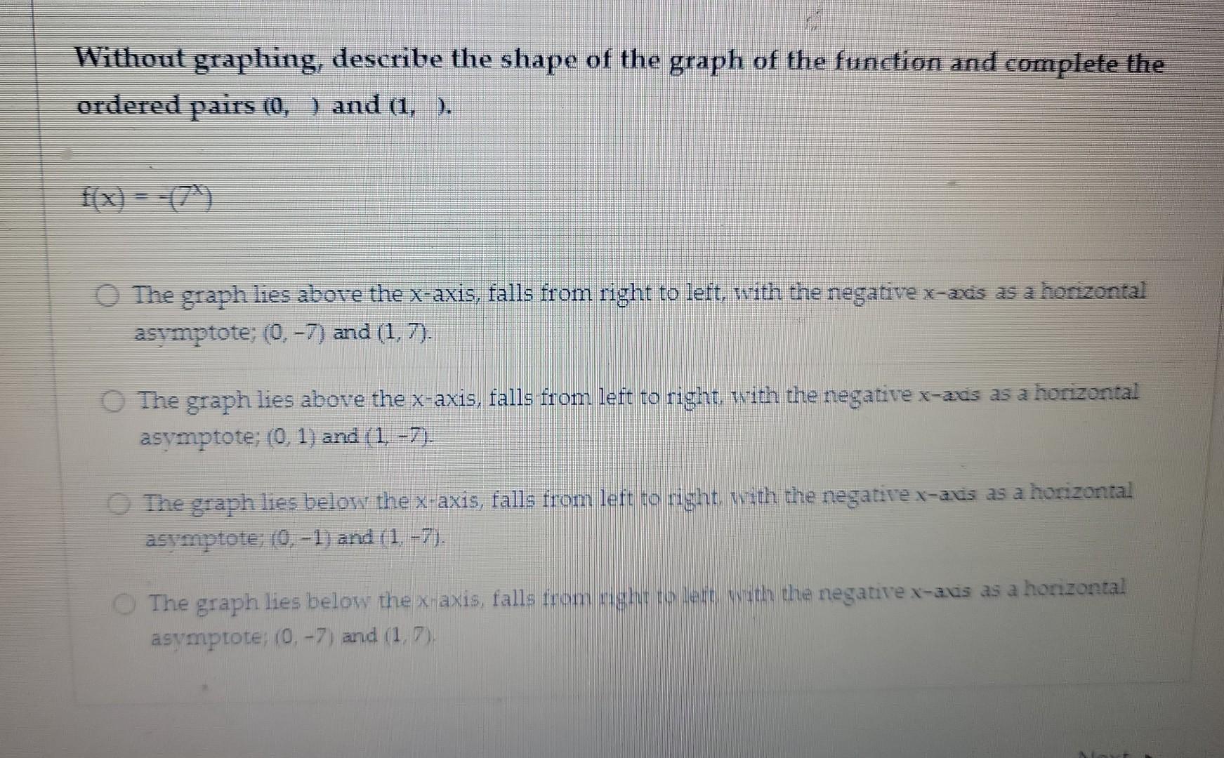 Solved Without graphing, describe the shape of the graph of | Chegg.com