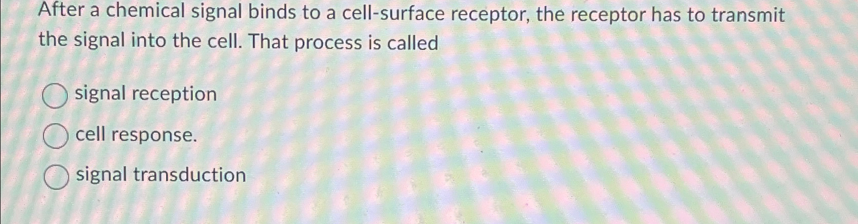 Solved After a chemical signal binds to a cell-surface | Chegg.com