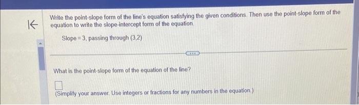 Solved Write the point-slope form of the line's equation | Chegg.com