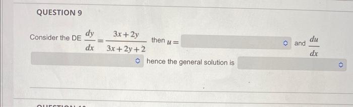Solved Consider the DE dxdy=3x+2v+23x+2y then u= and dxdu | Chegg.com
