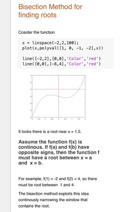 Solved Bisection Method for finding roots Cosider the | Chegg.com