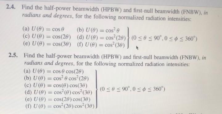 4. Find the half-power beamwidth (HPBW) and | Chegg.com