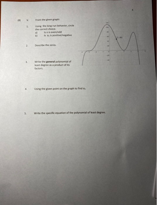 Solved (8) V. From the given graph: 1. Using the long-run | Chegg.com