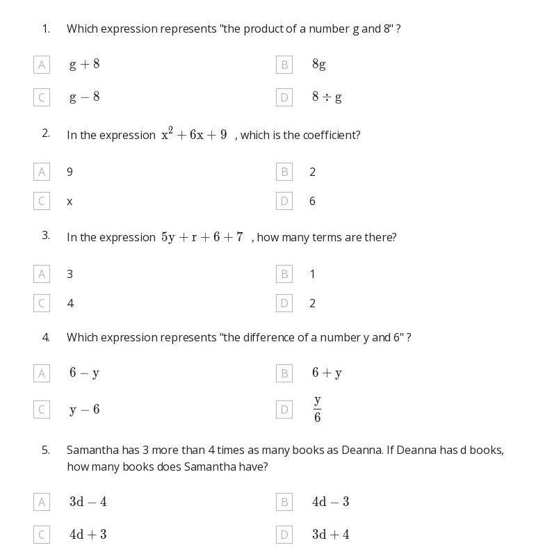 Solved Which expression represents "the product of a number | Chegg.com