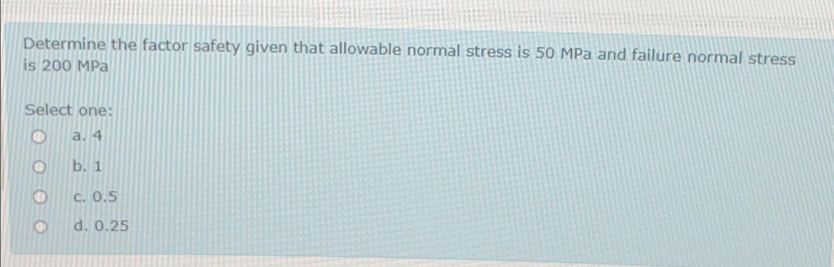 Solved Determine the factor safety given that allowable | Chegg.com