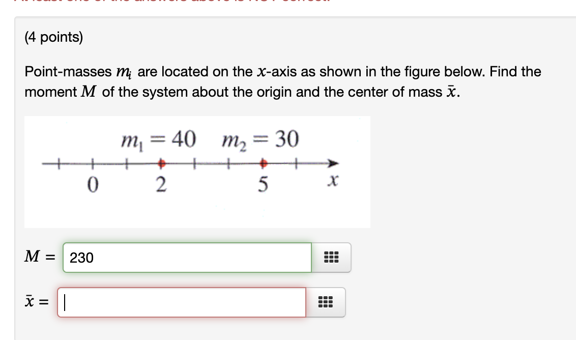 Point-masses mi ﻿are located on ﻿the x-axis as ﻿shown | Chegg.com