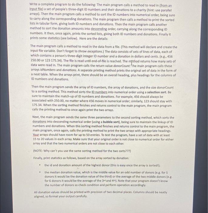 Solved Write a complete program to do the following: The | Chegg.com