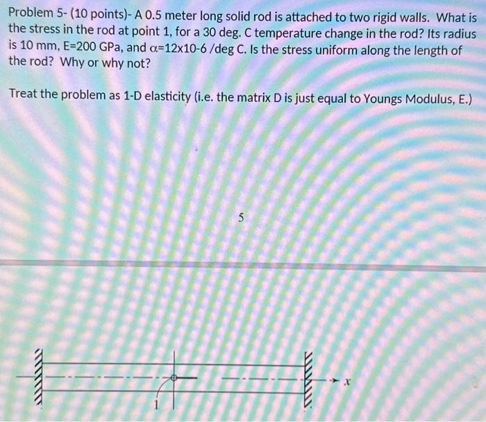 Solved Problem 5- (10 points)- A 0.5 meter long solid rod is | Chegg.com