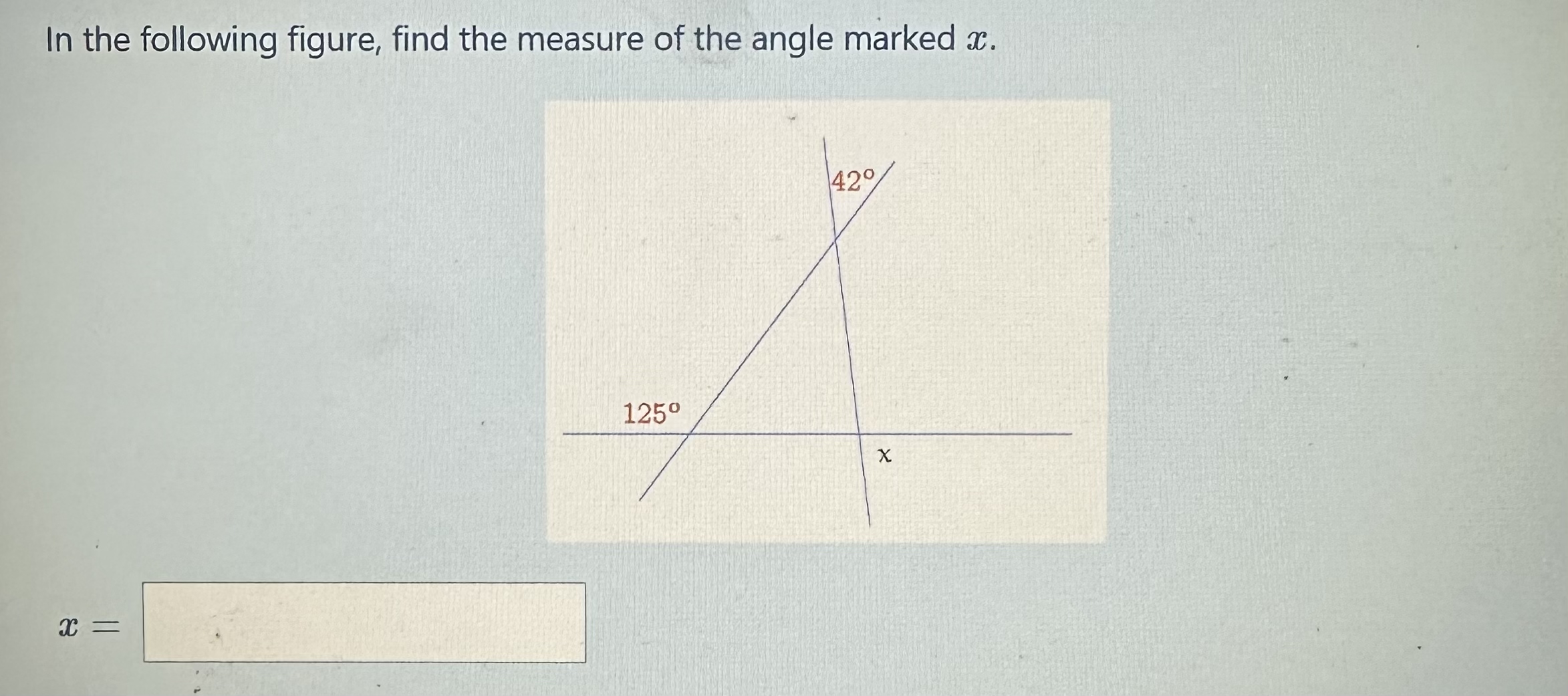 Solved In the following figure, find the measure of the | Chegg.com