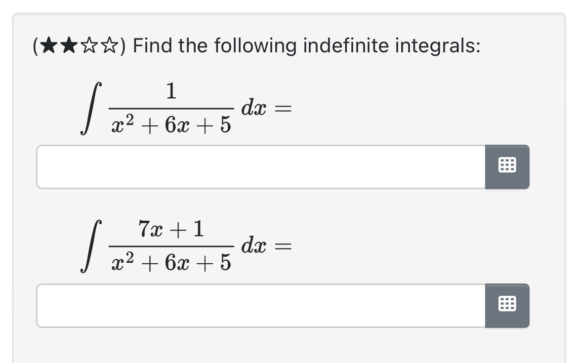 Solved Find the following indefinite | Chegg.com