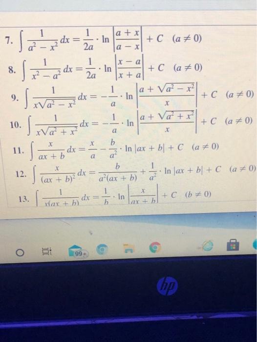 Solved Use the table of integrals, or a computer or | Chegg.com