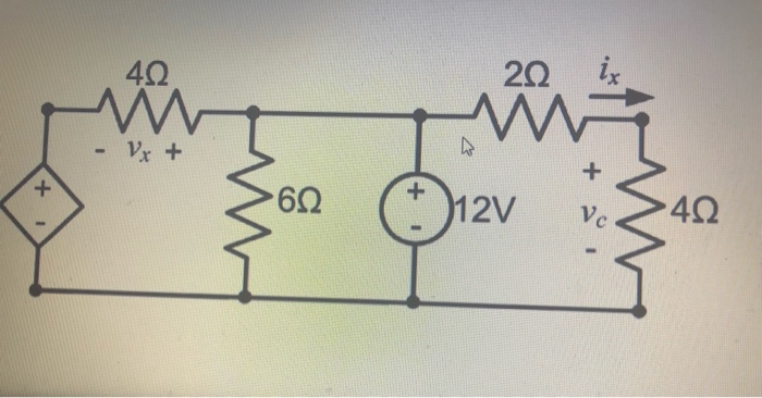 Solved Determine the current (ix) and the voltage (vx) using | Chegg.com