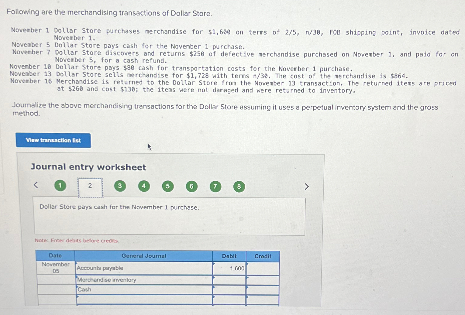 Solved Following are the merchandising transactions of | Chegg.com