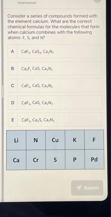Solved Consider a series of compounds formed with the | Chegg.com