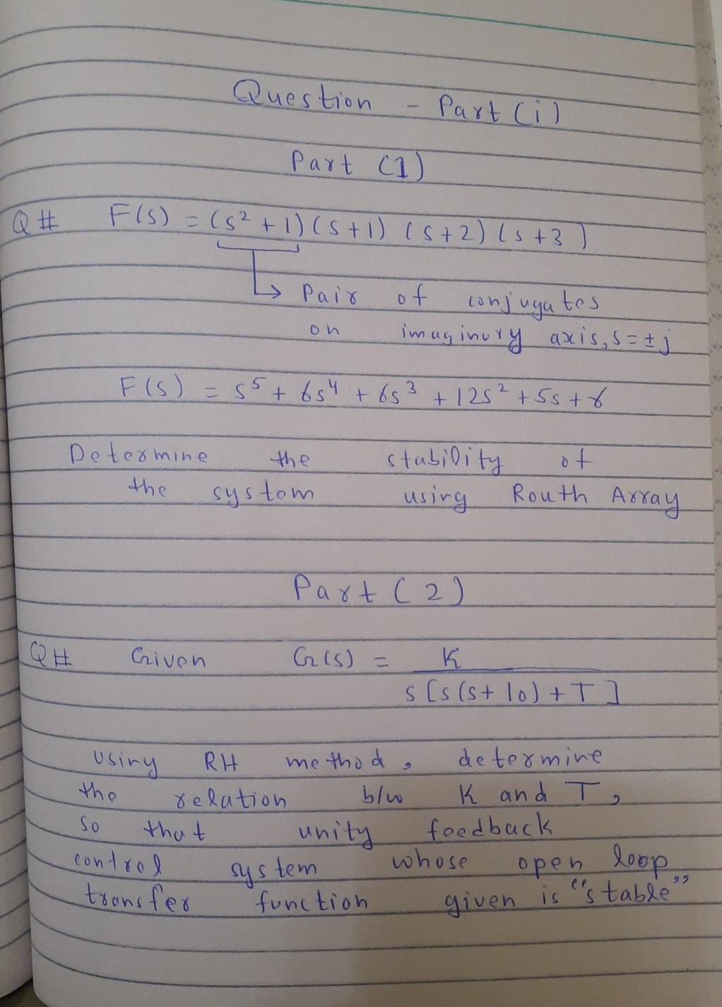 Solved Question part cil part (1) Q # F(s) = (s² + 1) (3 + | Chegg.com