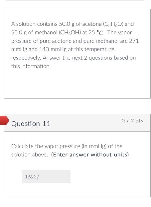 Solved A solution contains 50.0 g of acetone (C3H6O) and | Chegg.com