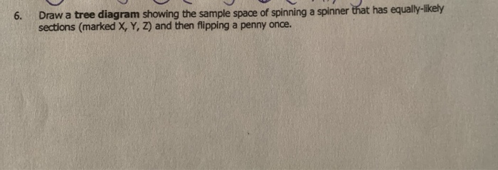 Solved 6. Draw a tree diagram showing the sample space of | Chegg.com