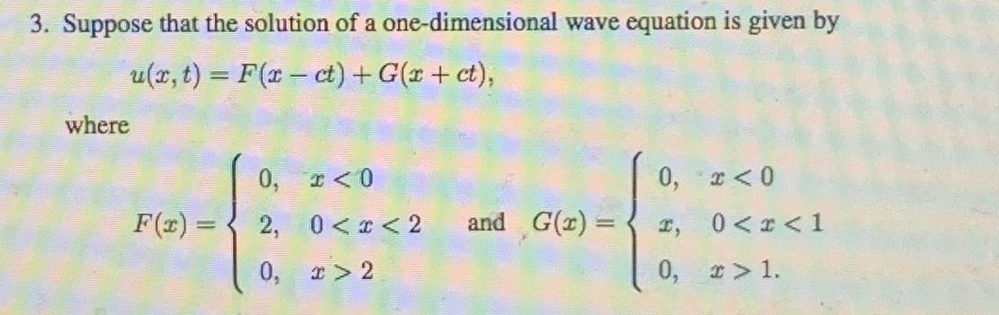 Solved Suppose That The Solution Of A One Dimensional Wave