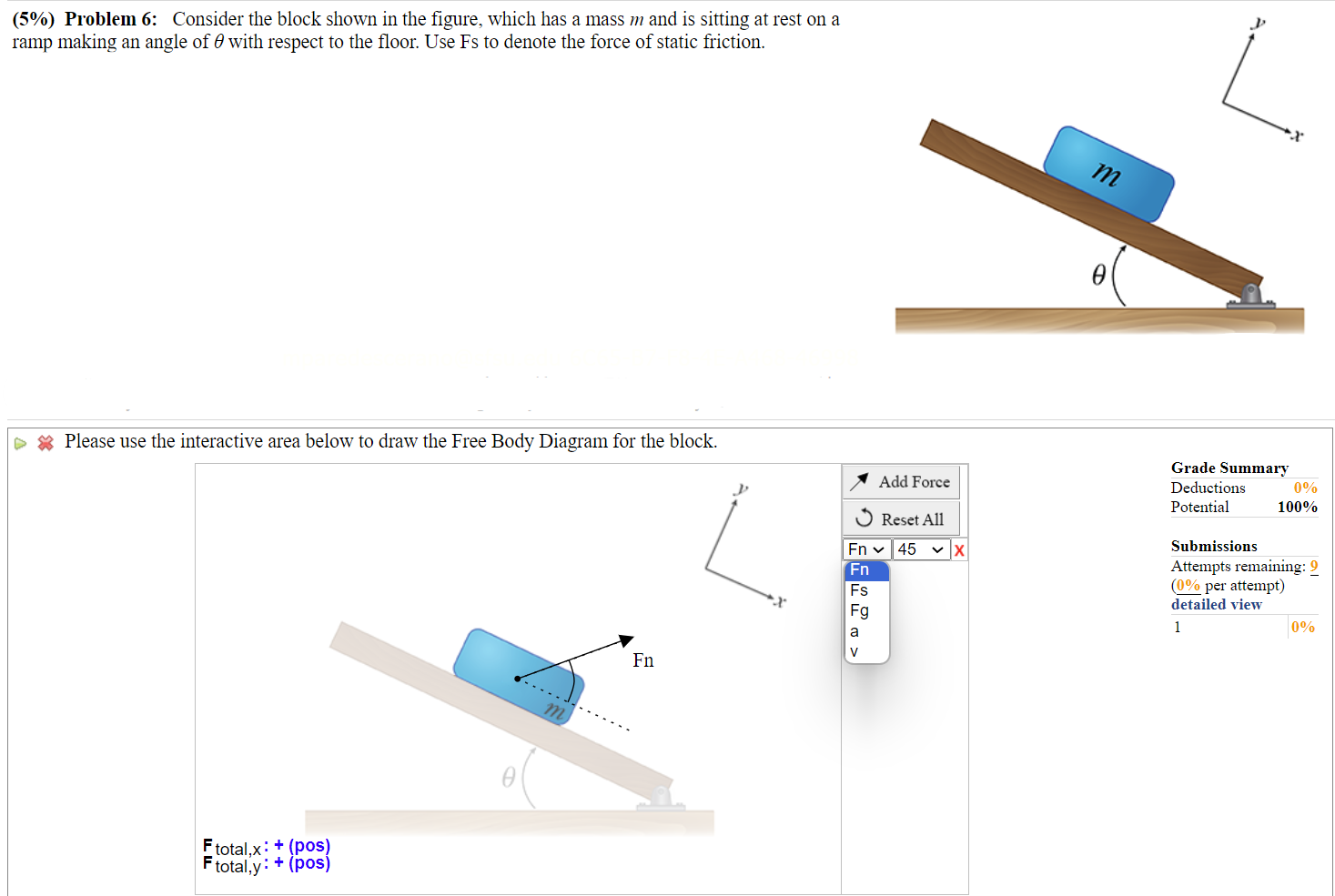 Solved (5%) ﻿Problem 6: Consider the block shown in the | Chegg.com