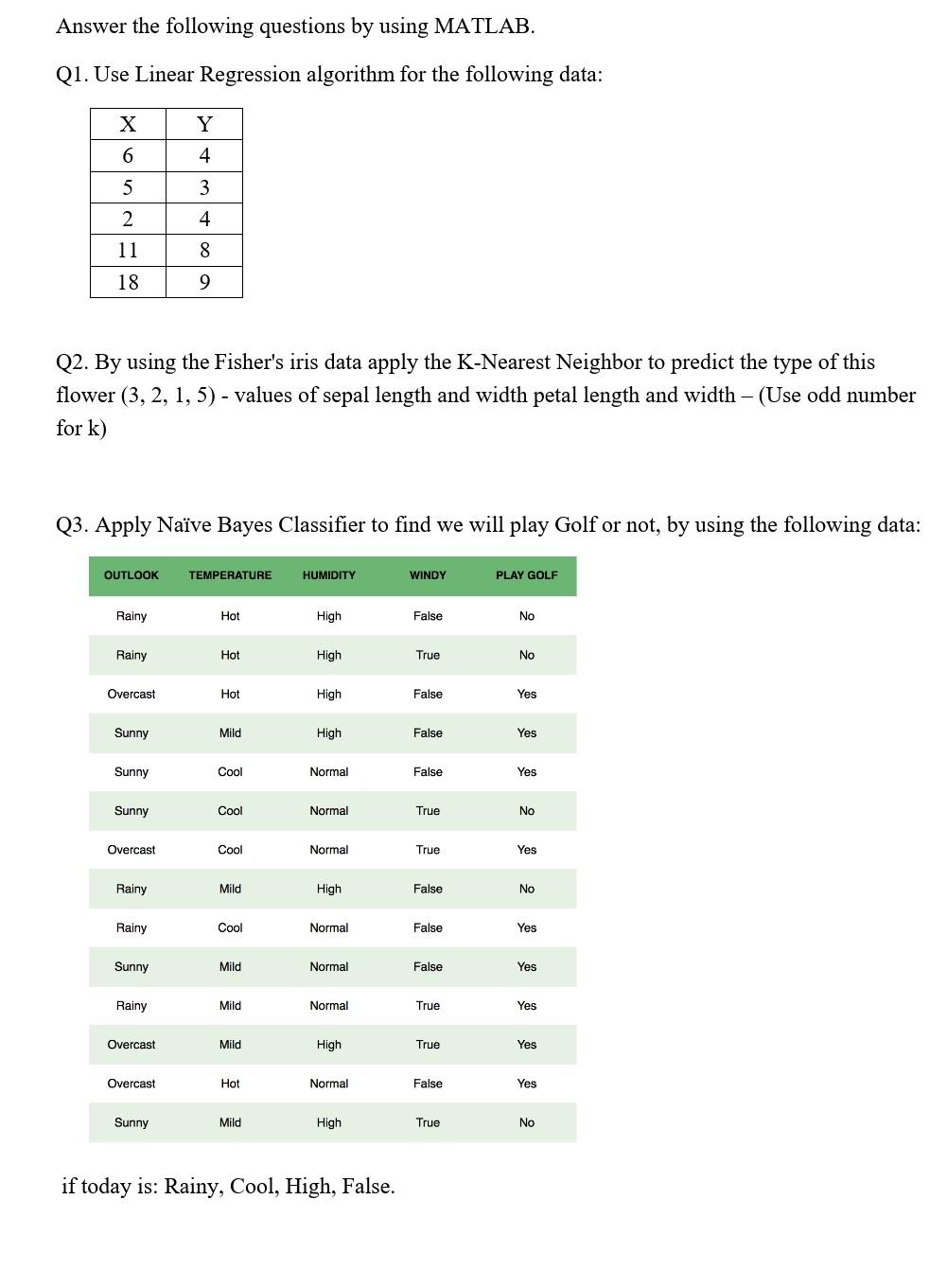 Solved Answer the following questions by using MATLAB. Q1. | Chegg.com