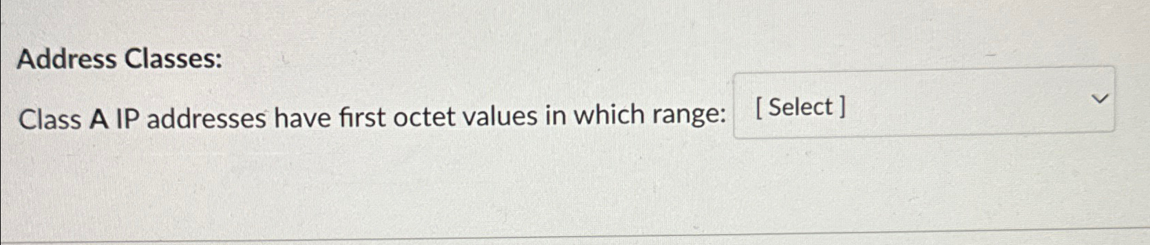 Solved Address Classes:Class A IP addresses have first octet | Chegg.com